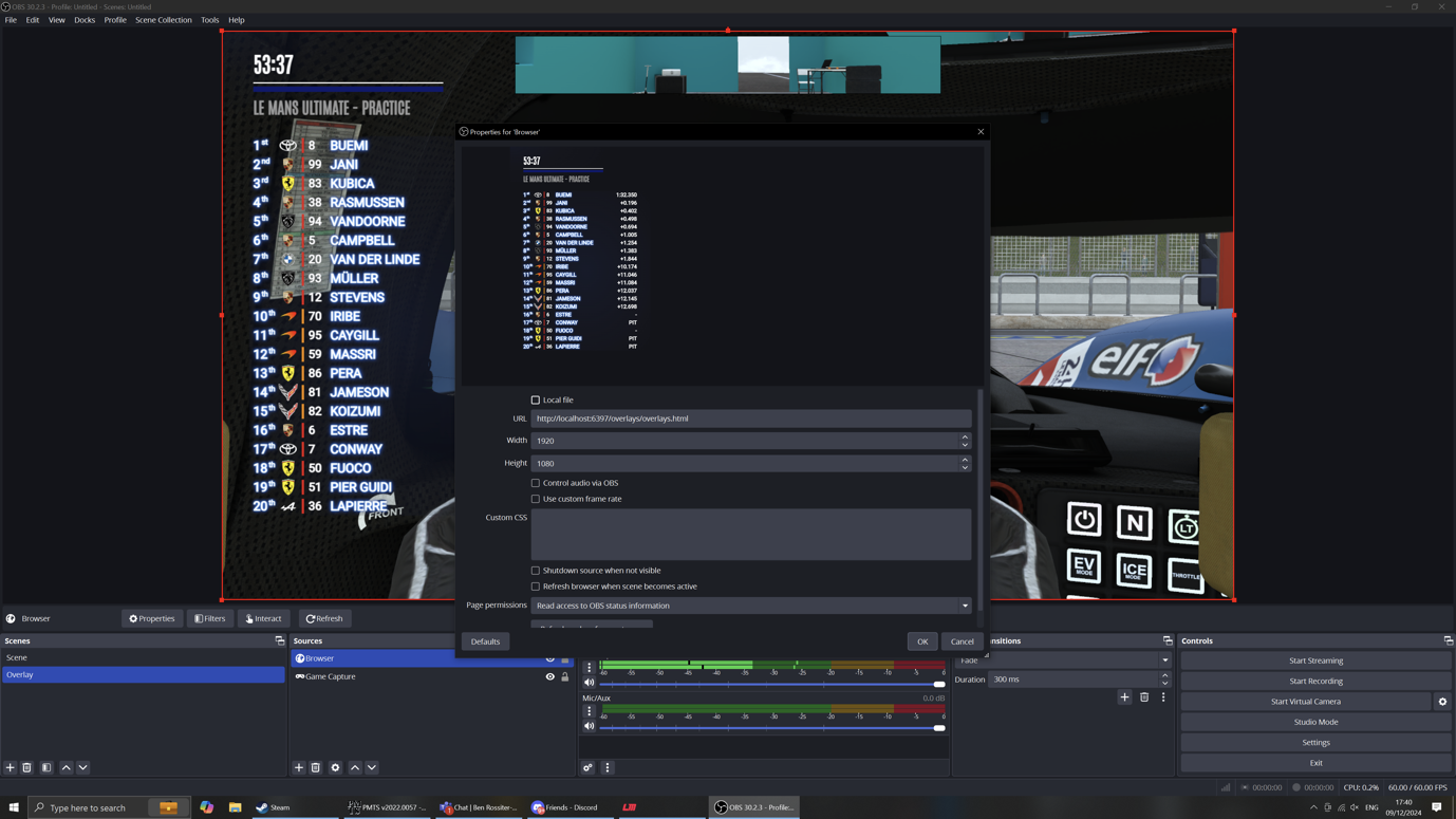 How To Setup The Broadcast Overlay in Le Mans Ultimate - RaceControl News